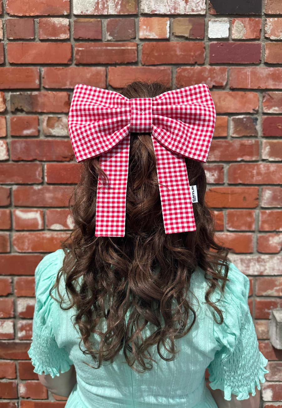 Caitlin Snell Georgie Hair Bow Red Gingham – Uncommon